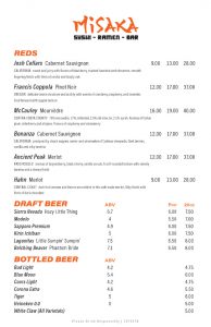 Menu – Misaka Sushi